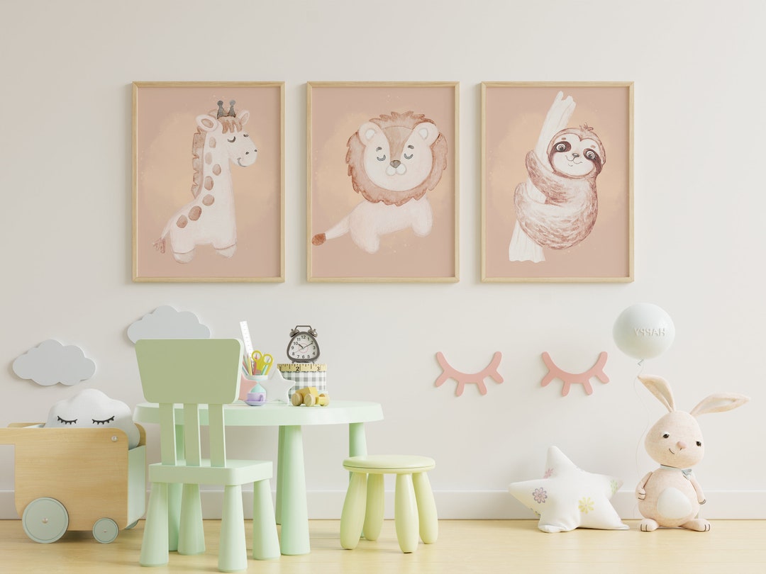 Boho Safari Animals Nursery Print, Safari Baby Room Decor, Safari ...