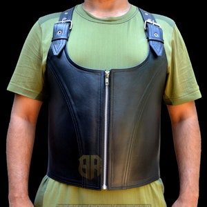 Leather Bar Vest for Men - Zip on Front Leather Vest for Men - Hand ...