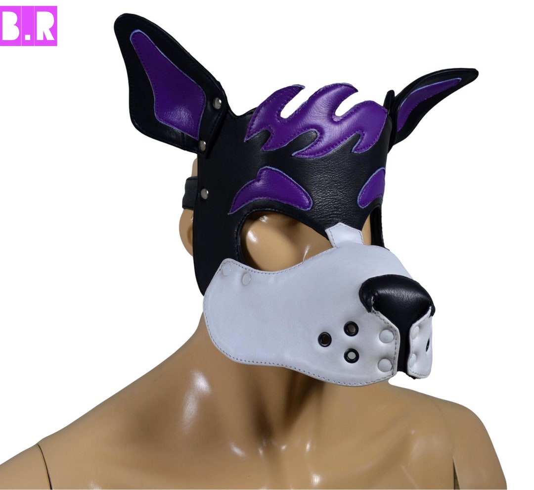 Genuine Leather Handmade Dog Pup Mask Puppy Play Cosplay Pup Role Play ...