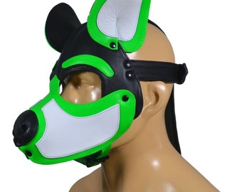 Genuine Leather Handmade Dog Pup Mask Puppy Play Cosplay Pup Role Play ...