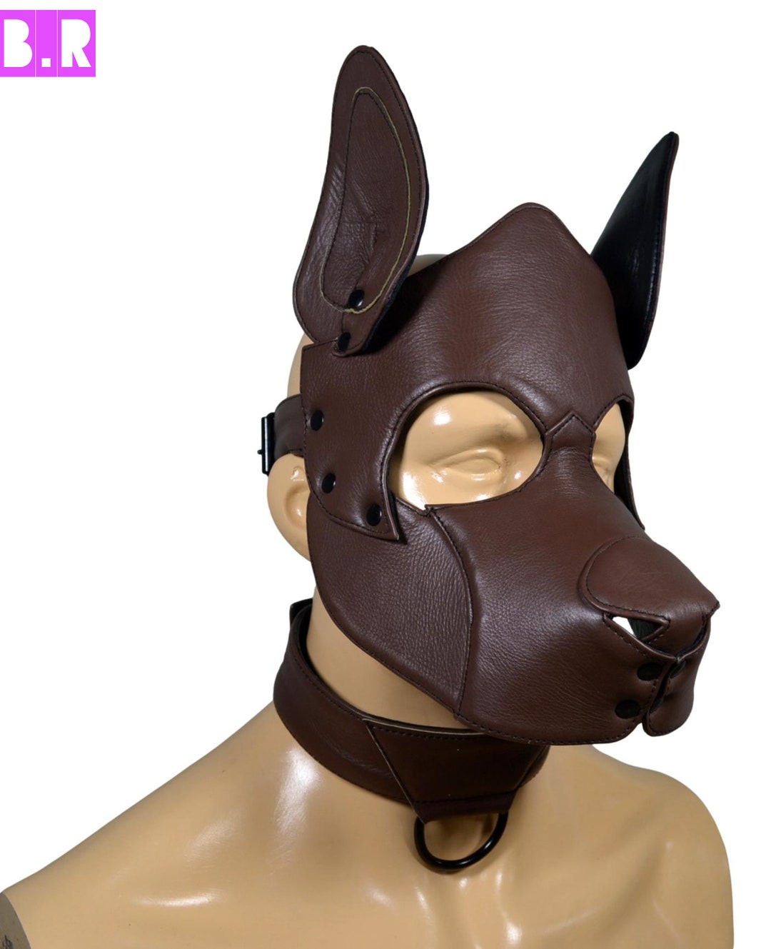 Genuine Leather Handmade Dog Pup Mask Puppy Play Cosplay Pup Role Play ...