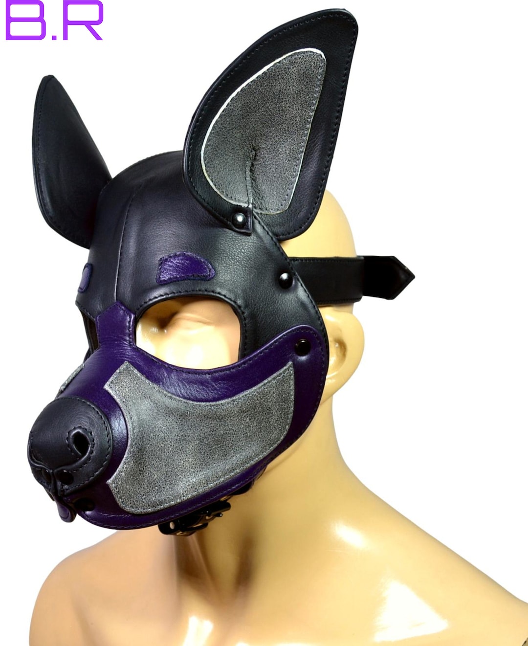 Leather Puppy Hood: Adjustable Pup Play Mask - Etsy