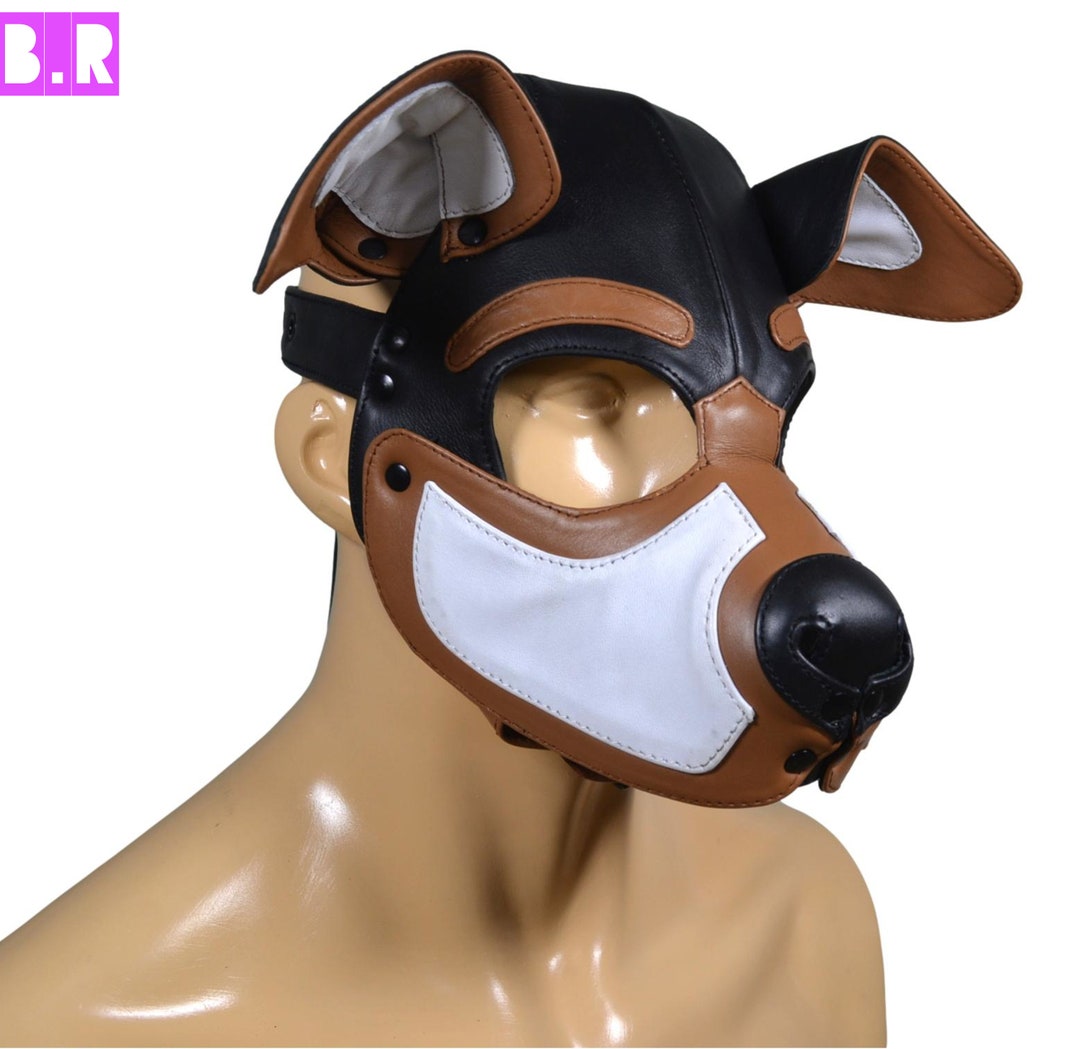 Genuine Leather Handmade Dog Pup Mask Puppy Play Cosplay Pup Role Play ...