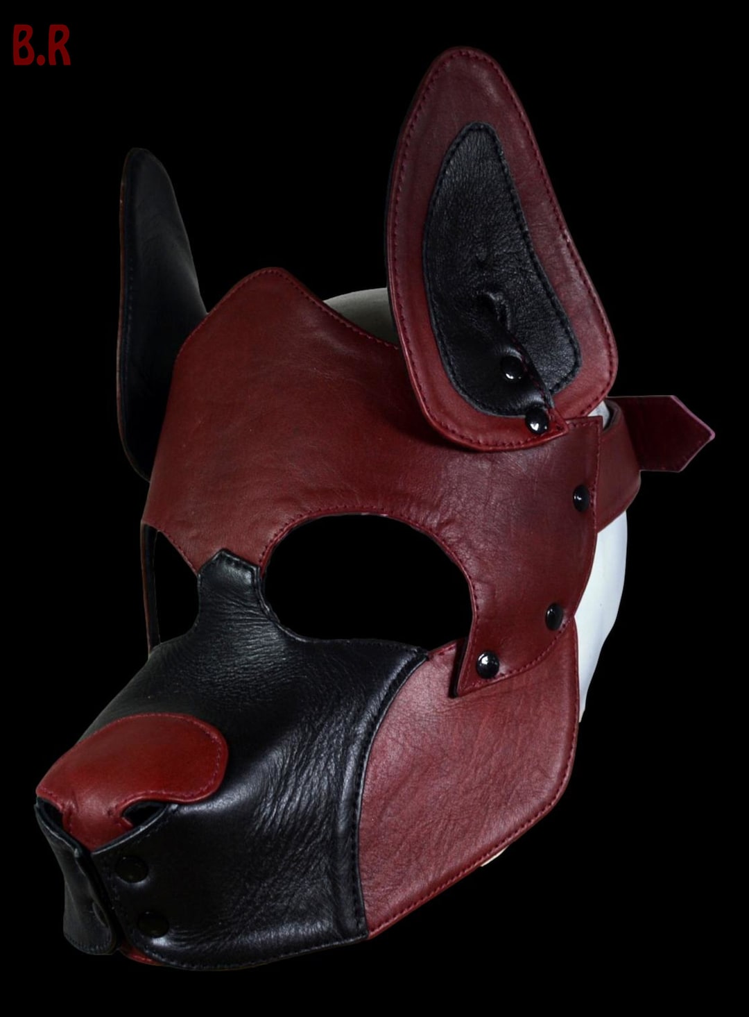 Leather Handmade Dog Pup Hood Mask Puppy Play Cosplay Pup Role Play ...