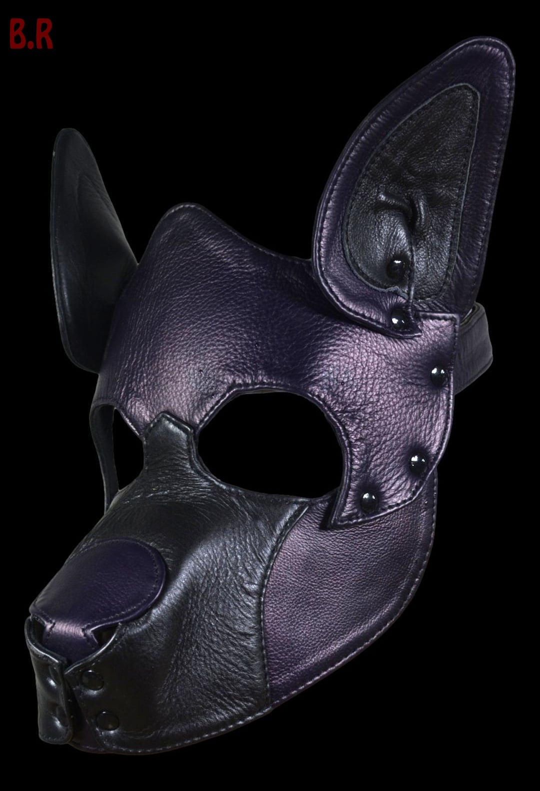 Handmade Leather Pup Hood Mask: Two-tone Cosplay Role Play - Etsy