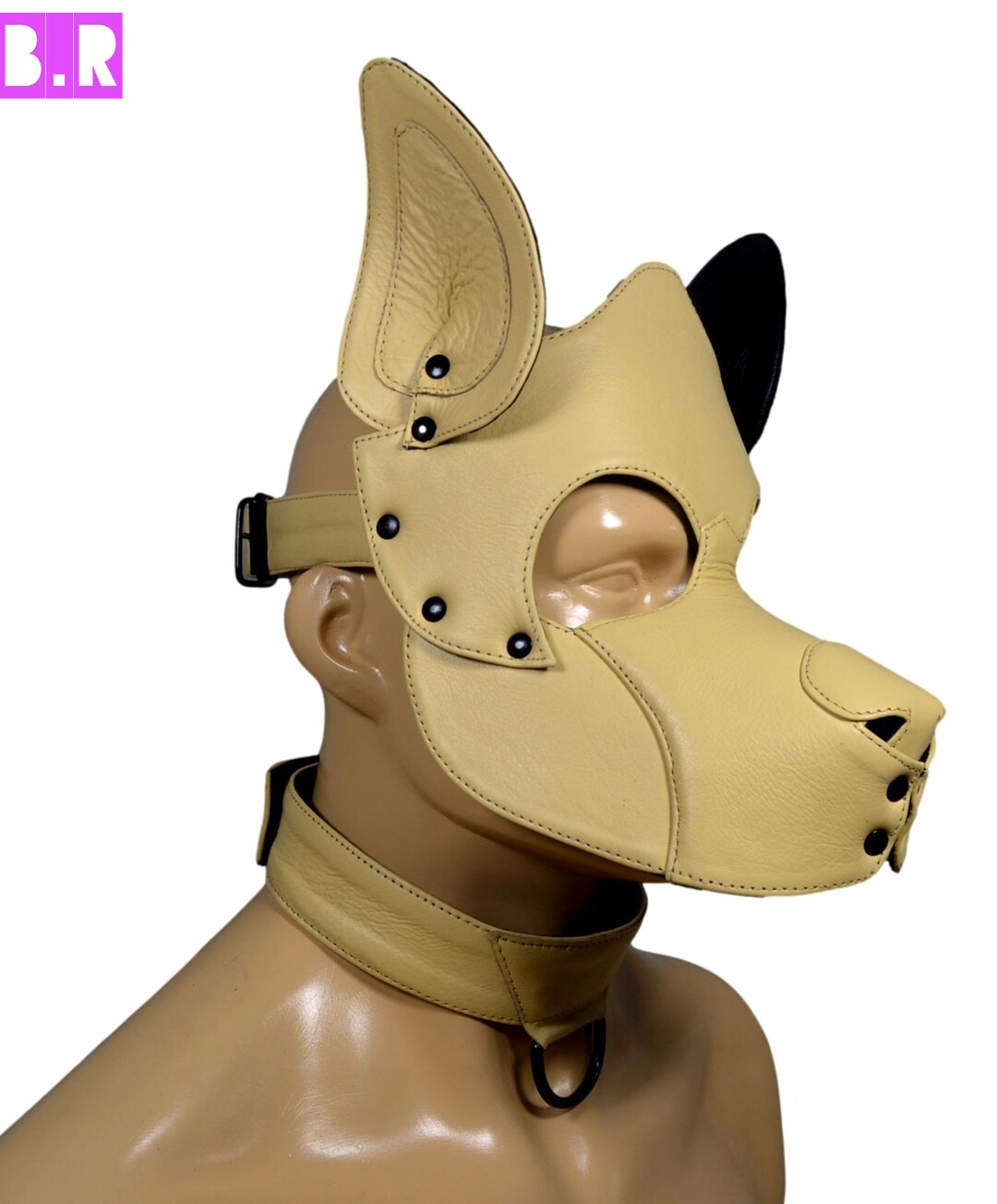 Leather Dog Mask Puppy Cosplay Pup Role Play With - Etsy