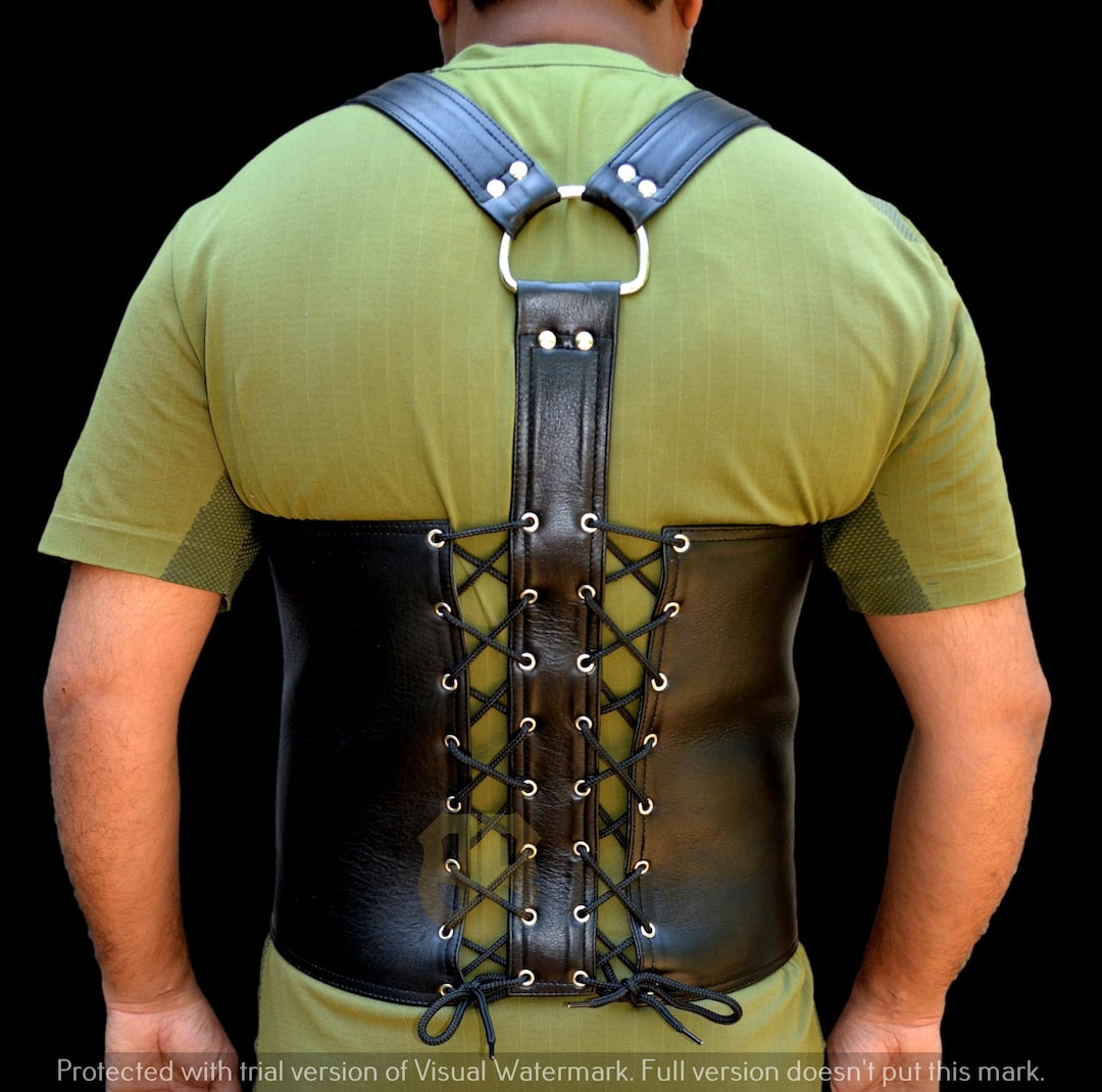 Leather Bar Vest for Men - Zip on Front Leather Vest for Men - Hand ...