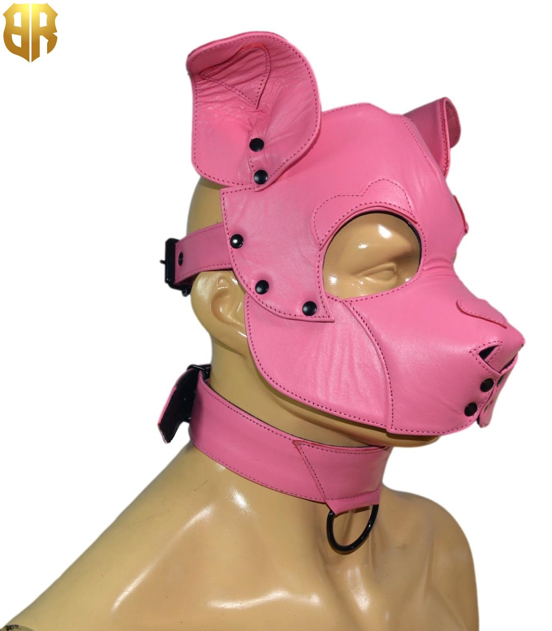 Handmade Leather Puppy Hood Mask: Baby Pink Cosplay - Etsy