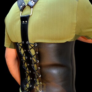 Leather Bar Vest for Men - Zip on Front Leather Vest for Men - Hand ...