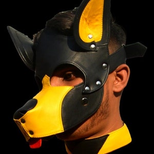 Leather Dog Mask Puppy Cosplay Pup Role Play With - Etsy