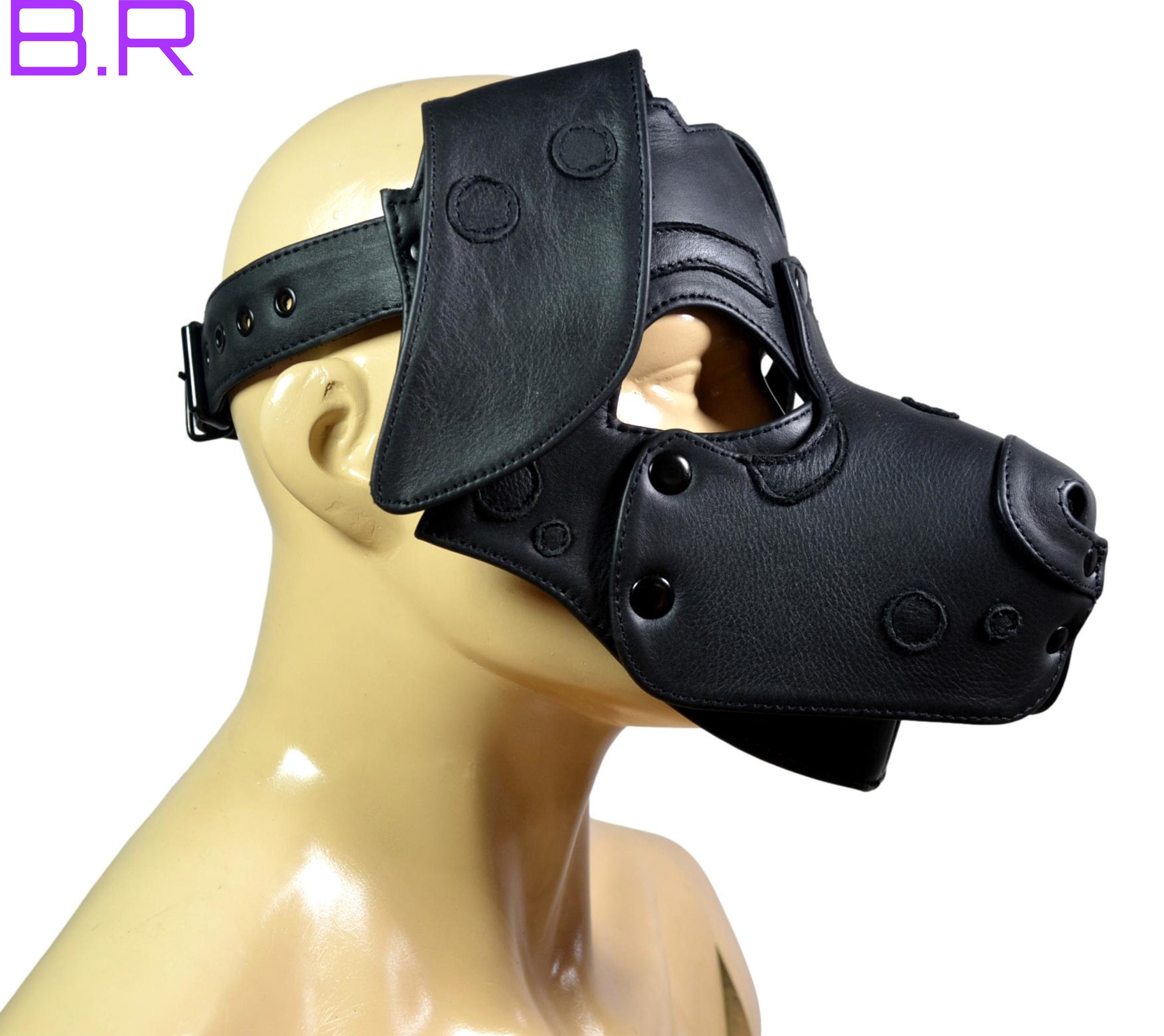 Full Leather Dalmatian Pup Hood Removable Muzzle - Etsy