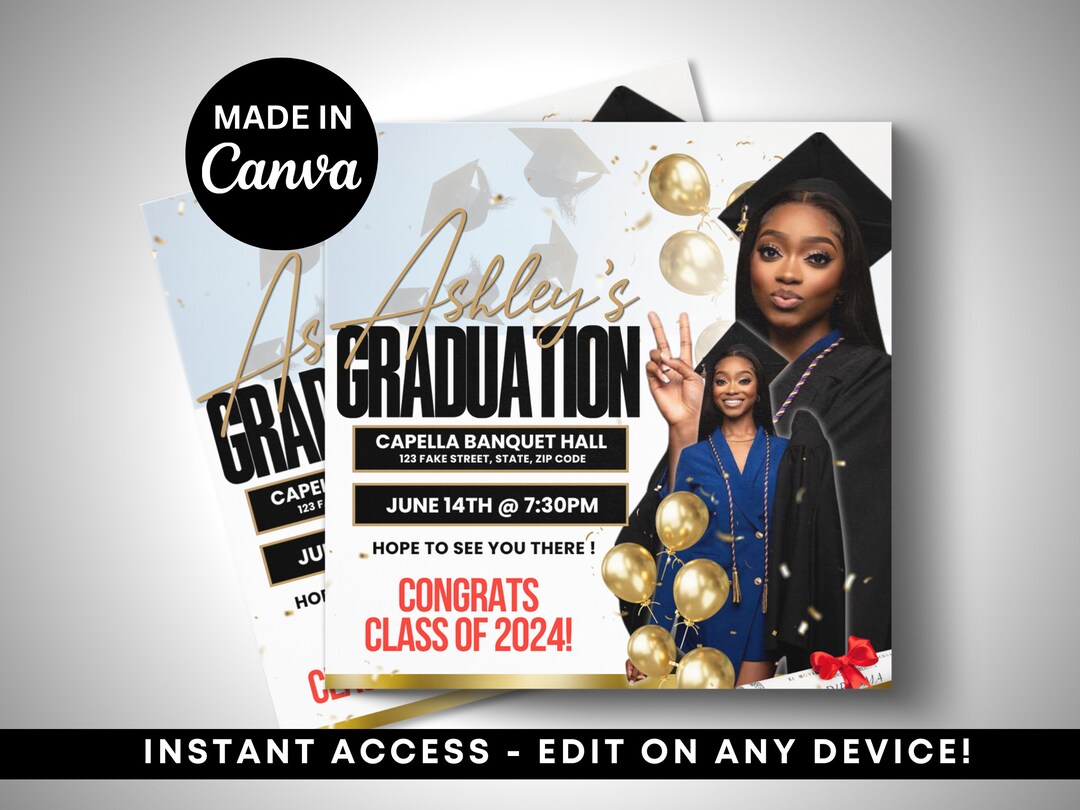 Graduation Flyer Graduation Party Flyer Editable Graduation Invitation ...