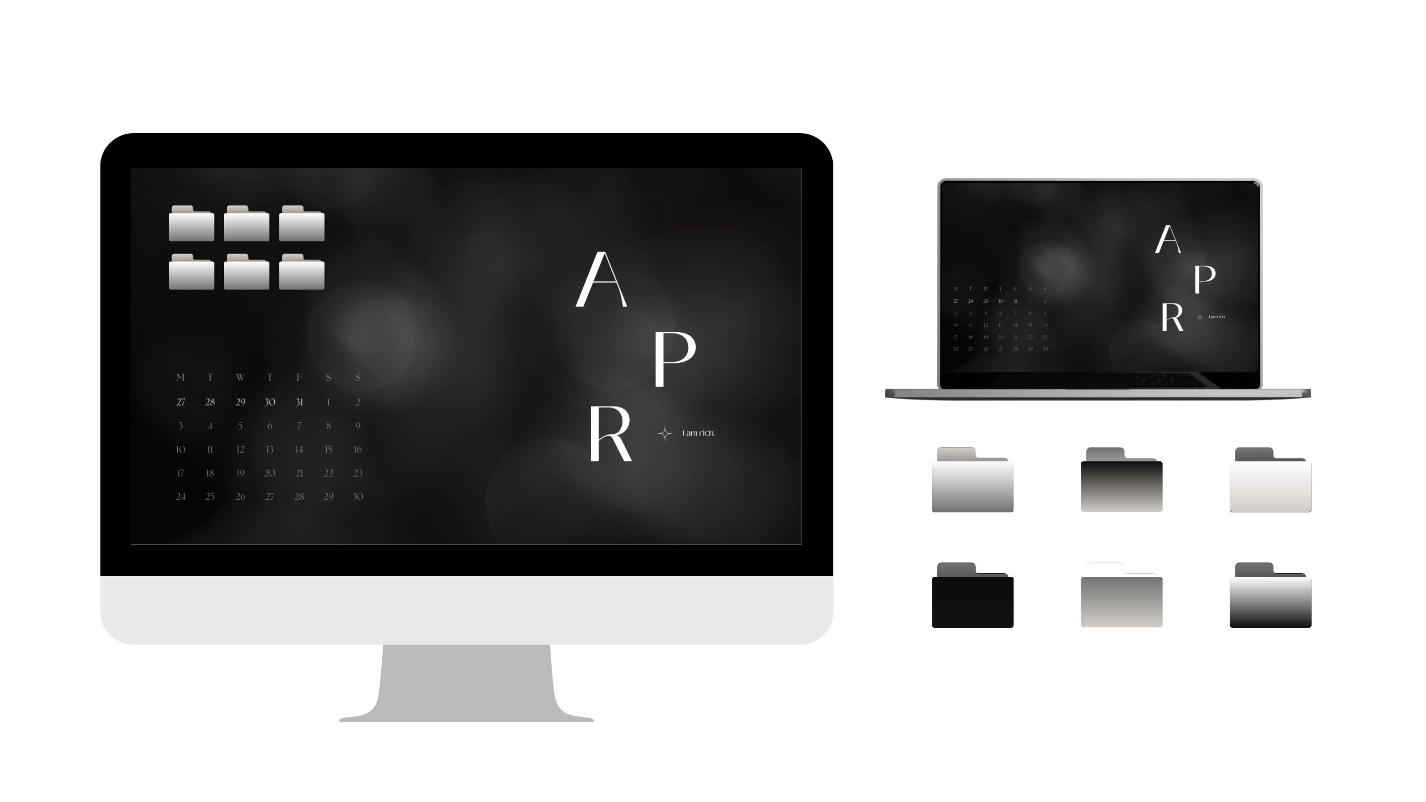 Digital Desktop Organizer | Mac Desktop Organizer | Computer Background ...