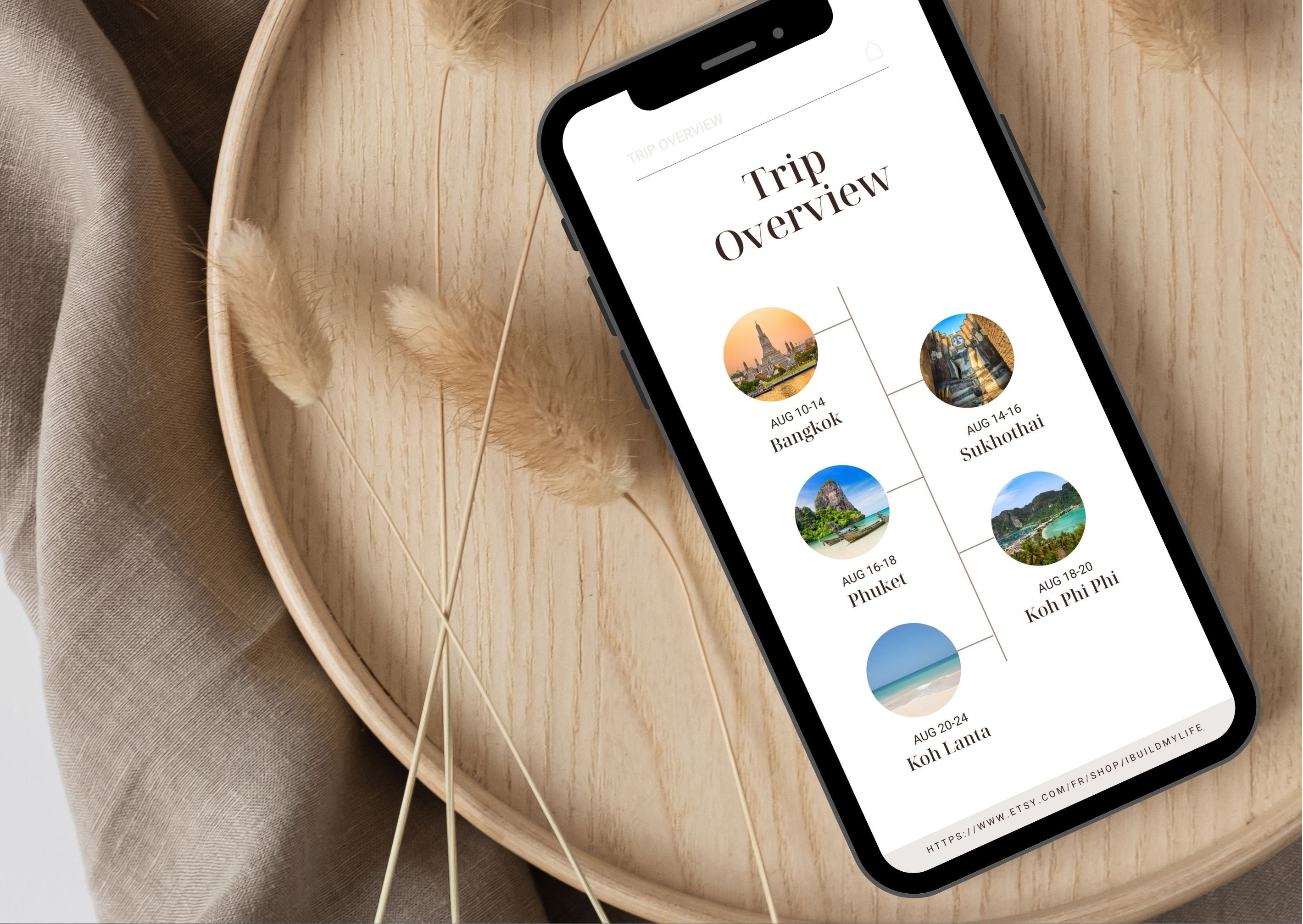 Travel Itinerary DIY Travel Itinerary Mobile Template Digital Editable ...