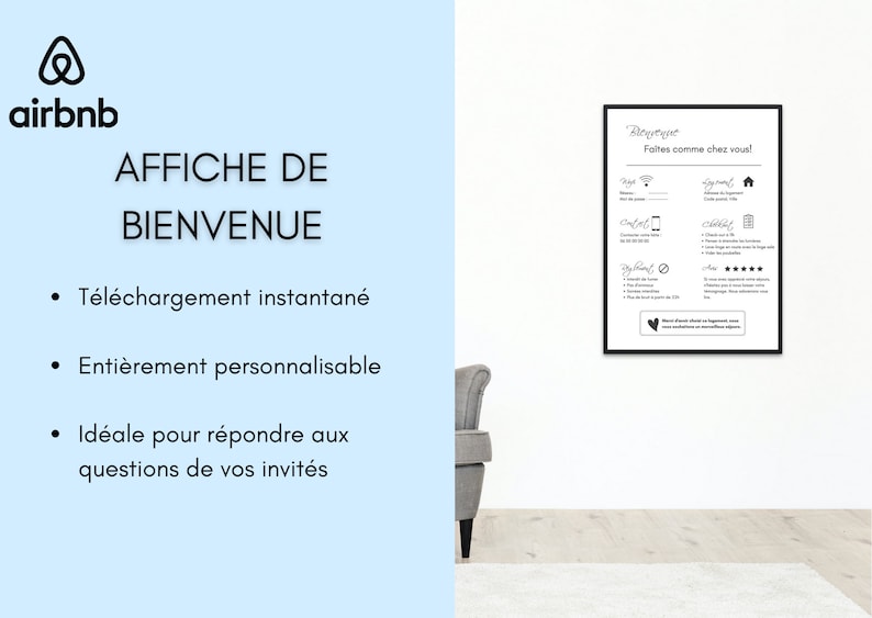 Modèle Livret d'accueil airbnb français, Livre de Bienvenue français ...