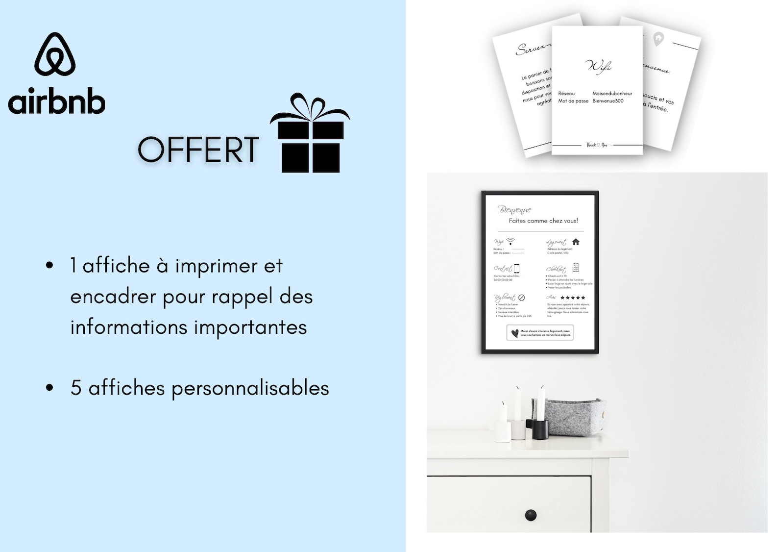 Modèle Livret d'accueil airbnb français, Livre de Bienvenue français ...