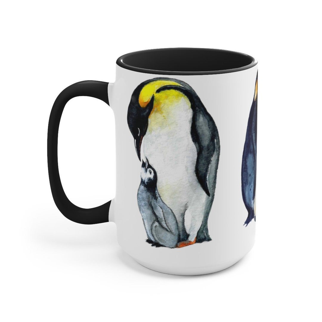 Penguin Two-tone Coffee Mugs, 15oz. Penguin Gifts. Earth Friendly Gift ...