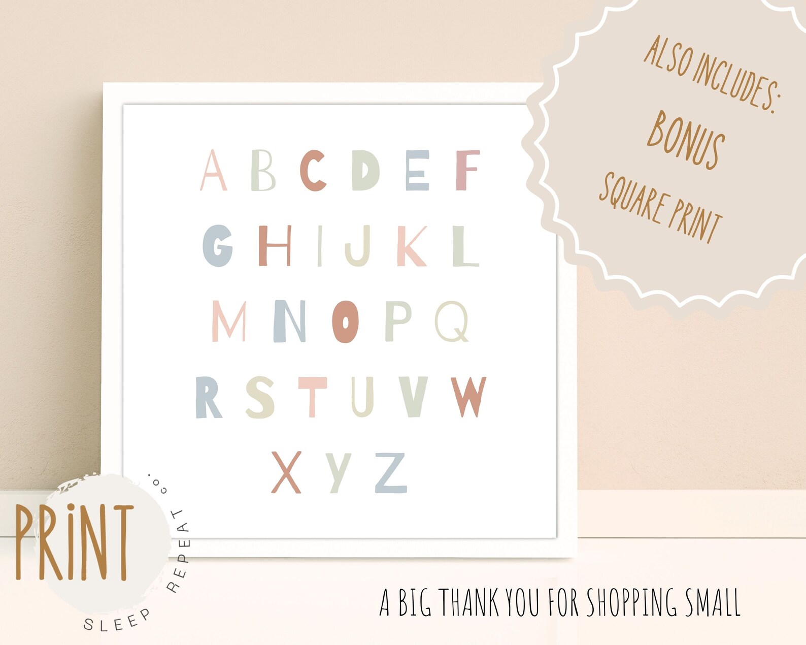 Nursery Prints Scandi Style Alphabet Nursery Wall Art Scandi Print Kids ...