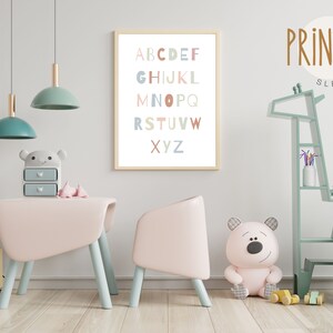 Nursery Prints Scandi Style Alphabet Nursery Wall Art Scandi Print Kids ...