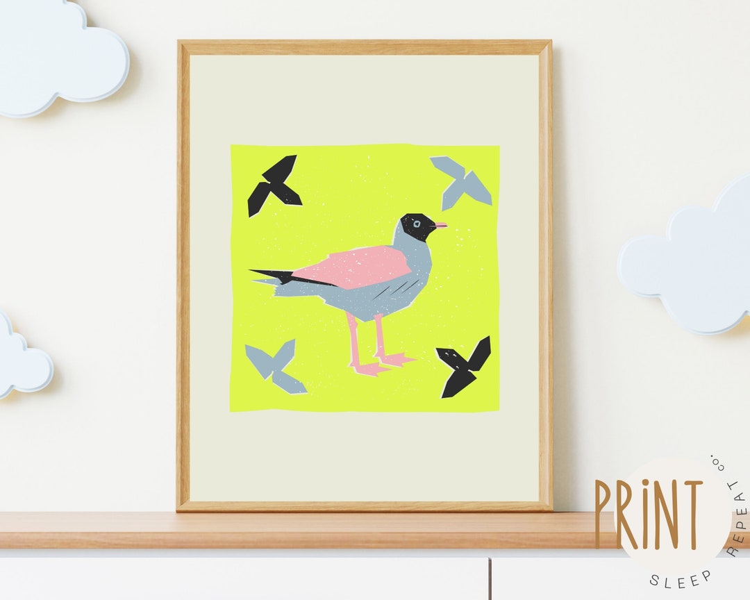 Neon Bird Print - Neon Theme - Wildlife Theme Poster | Kids Decor ...