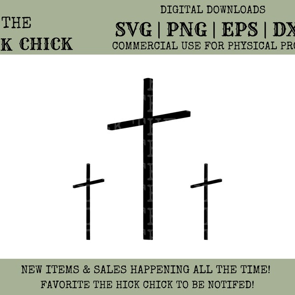 Three Wooden Crosses - Etsy