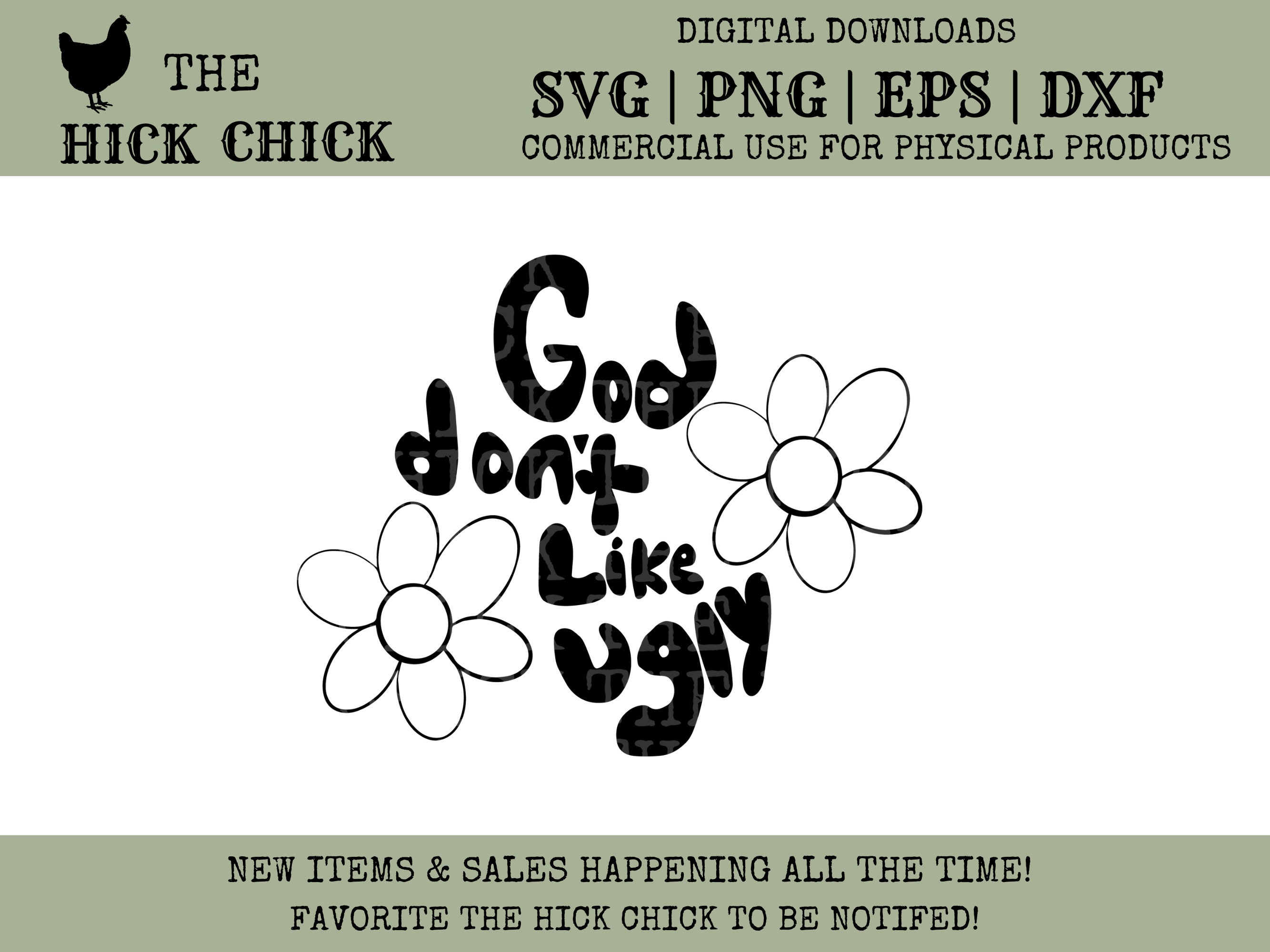 God Don't Like Ugly Svg-groovy Svg-religious-christian - Etsy
