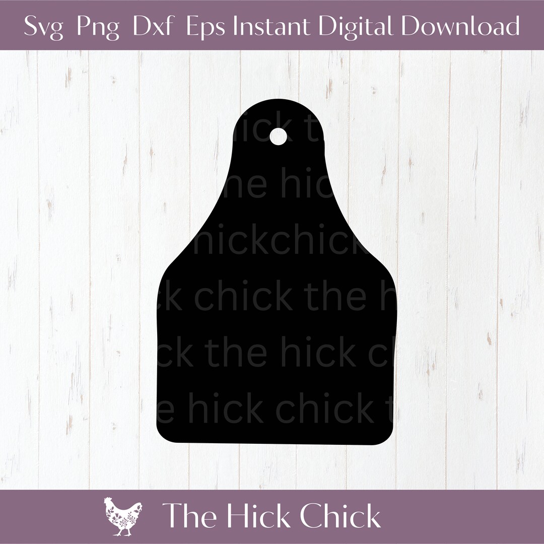 Cow Tag SVG - Cow Tag Key Chain - Cow Tag Png - SVG - Ear Png - Digital ...