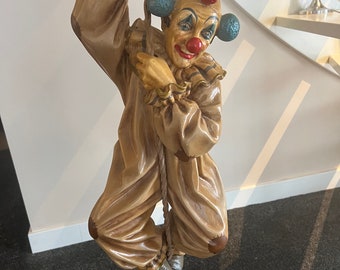 Vintage Jun Asilo Signed 1956 Clown Riding a Unicycle 29.5 Sculpture ...
