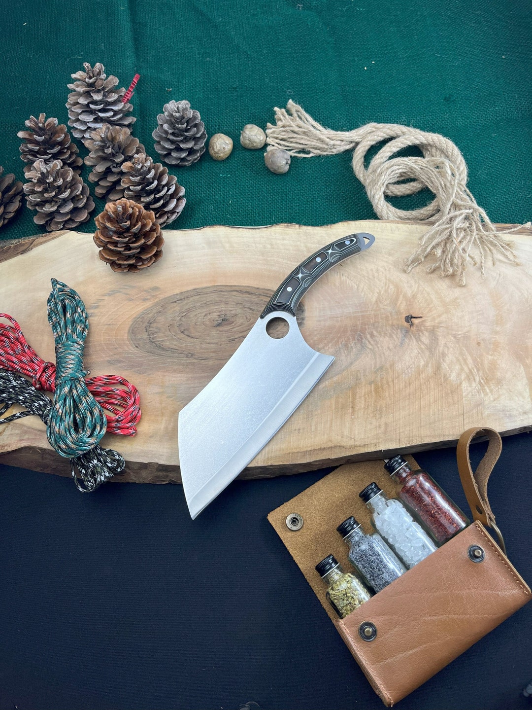 Chef Knife, Cleaver Knife , Bushcraft Hand Forged Boning Knife ...