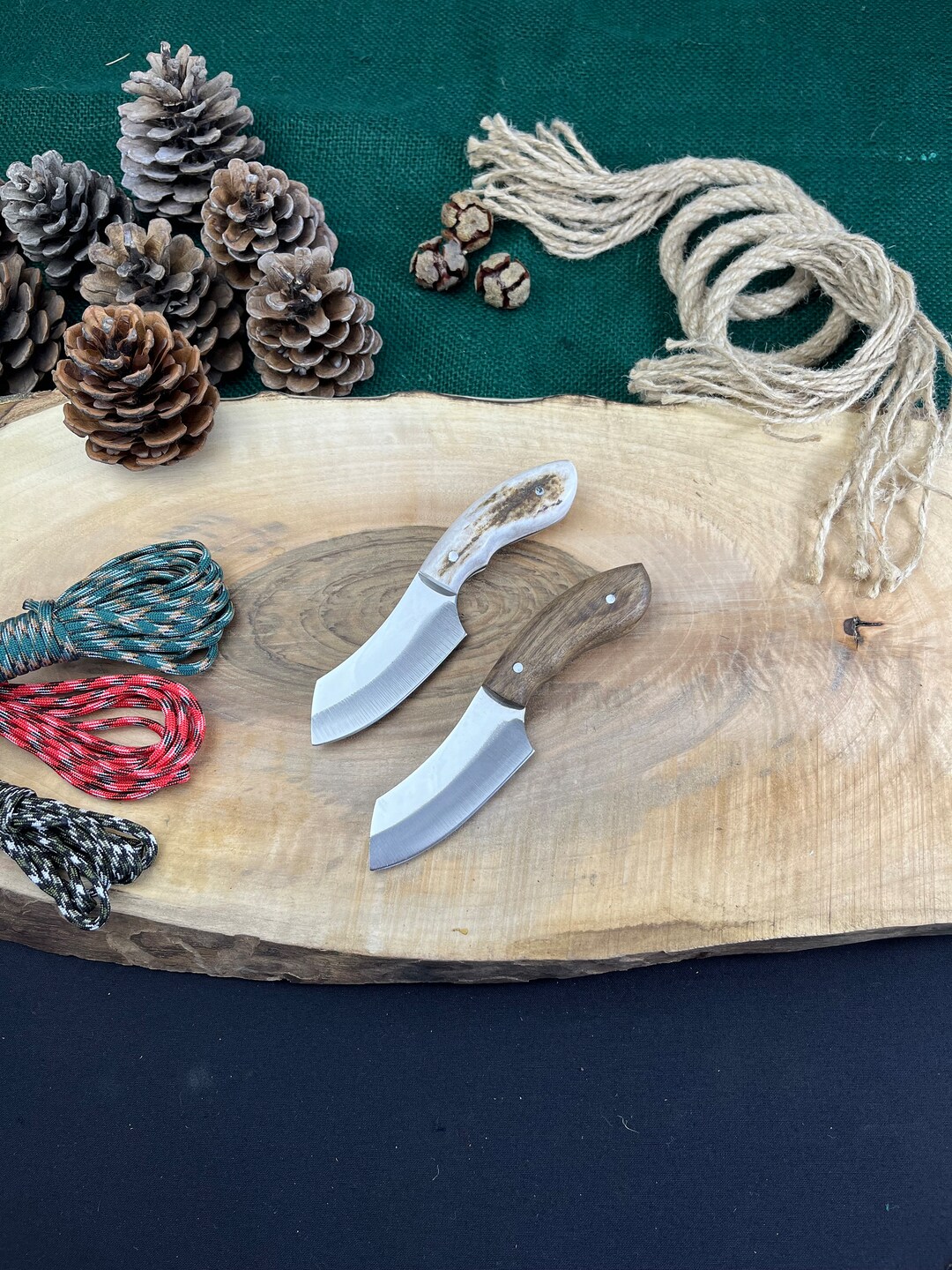 Custom Mini Necklace Knife With Deer Antler Handle, Handmade Knife ...