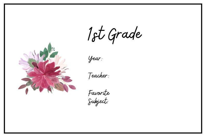 Keepsake Box File Folder Labels - Rustic Floral Theme - Etsy