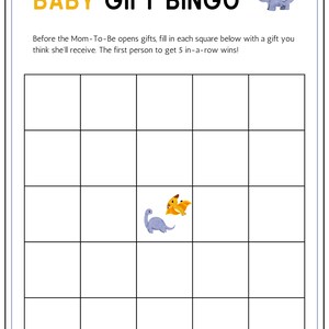 Baby Gift BINGO - Baby Shower Game (colorful Dinosaur Theme) - Etsy