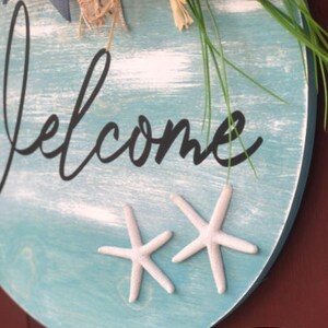 Welcome Coastal Beach Door Hanger | Personalized Beach Front Door Decor ...