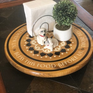 Bless This Food Lazy Susan | Turntable | Prayer Centerpiece | Dining ...