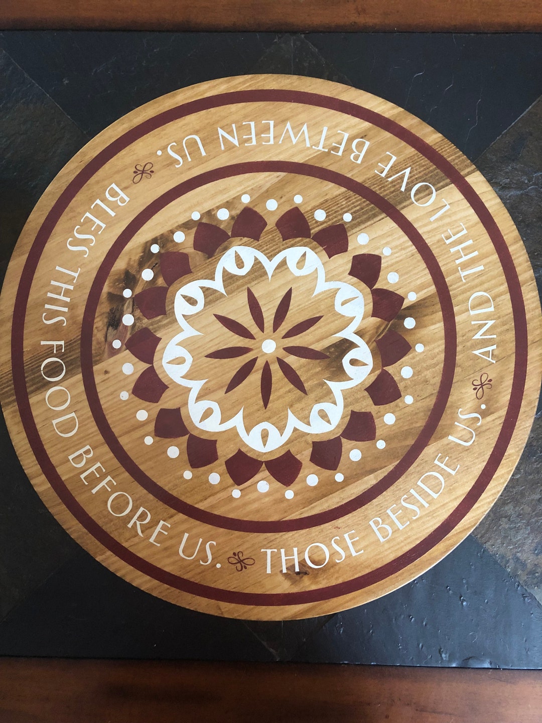 Bless This Food Lazy Susan | Turntable | Prayer Centerpiece | Dining ...