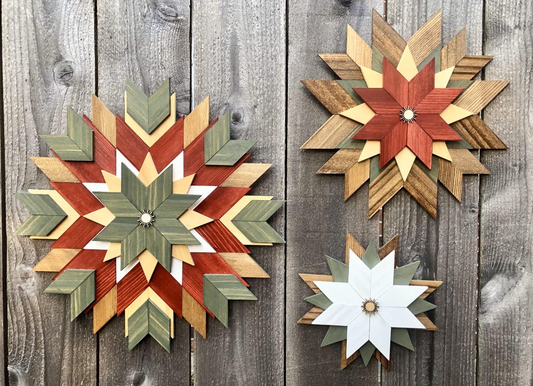 Mosaic Barn Quilt Wall Art- Rustic Wooden Wall Art- Farmhouse Wall Art ...