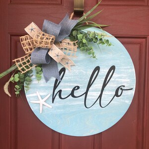Welcome Coastal Beach Door Hanger | Personalized Beach Front Door Decor ...
