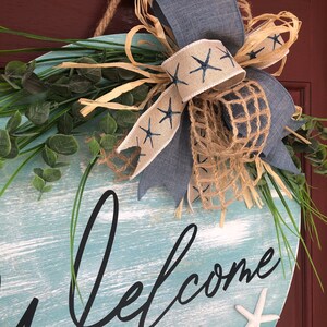 Welcome Coastal Beach Door Hanger | Personalized Beach Front Door Decor ...