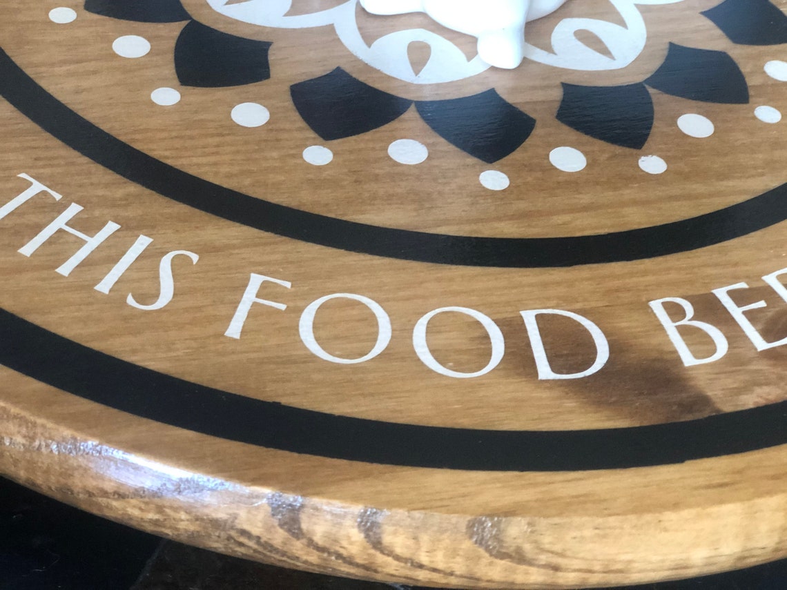Bless This Food Lazy Susan Turntable Prayer Centerpiece - Etsy