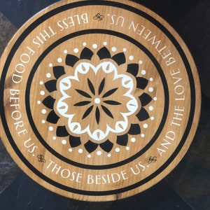 Bless This Food Lazy Susan | Turntable | Prayer Centerpiece | Dining ...
