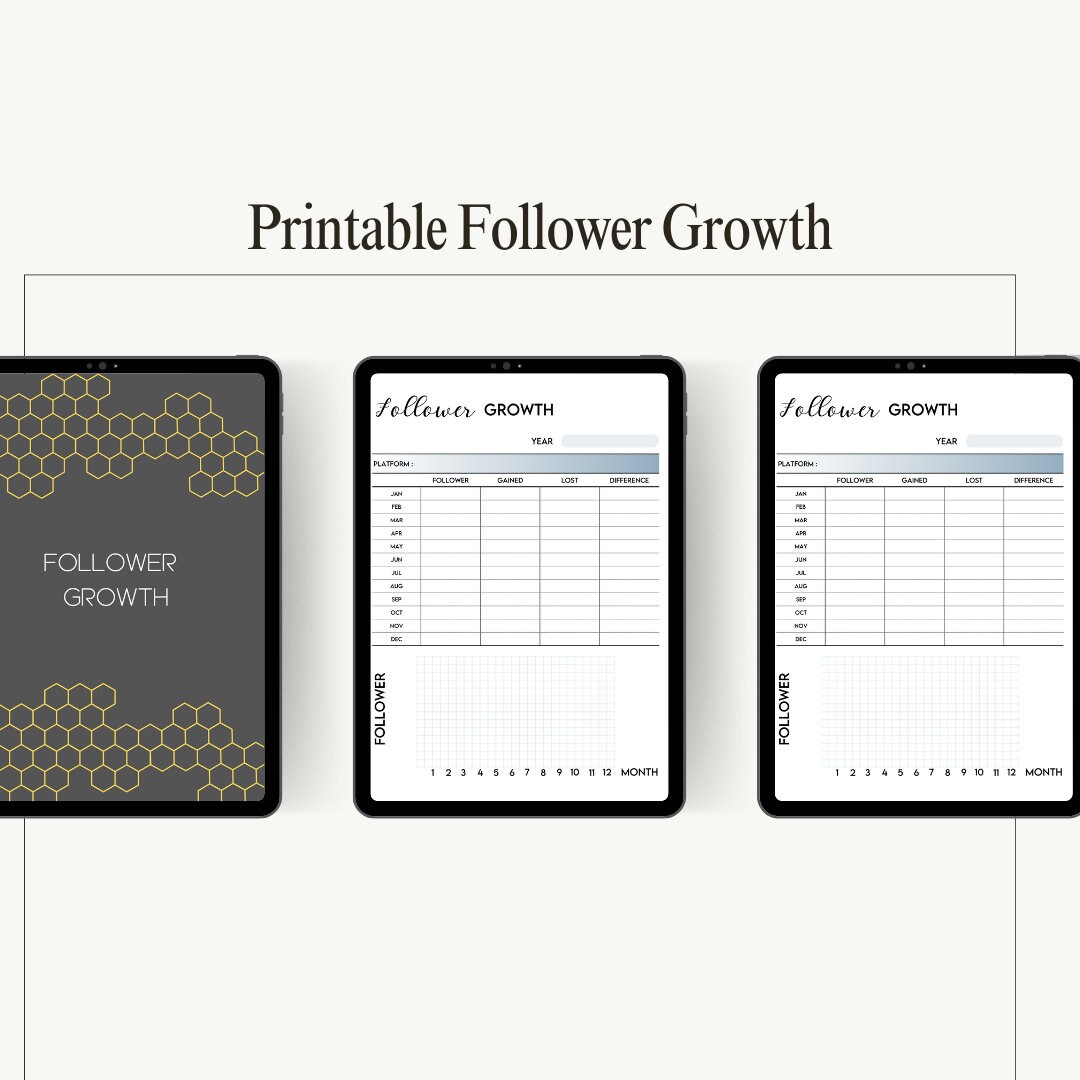 Follower Growth Printable Instant Downloads - Etsy