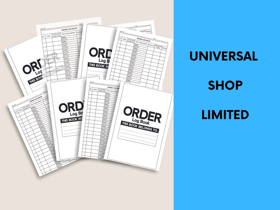 Order Log Book Digital Template, Printable Order Book, Order List ...