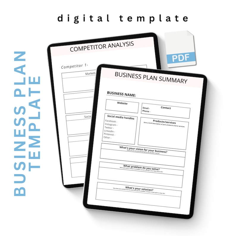 Digital Business Planner Template, Business Kit, Business Bookkeeping ...