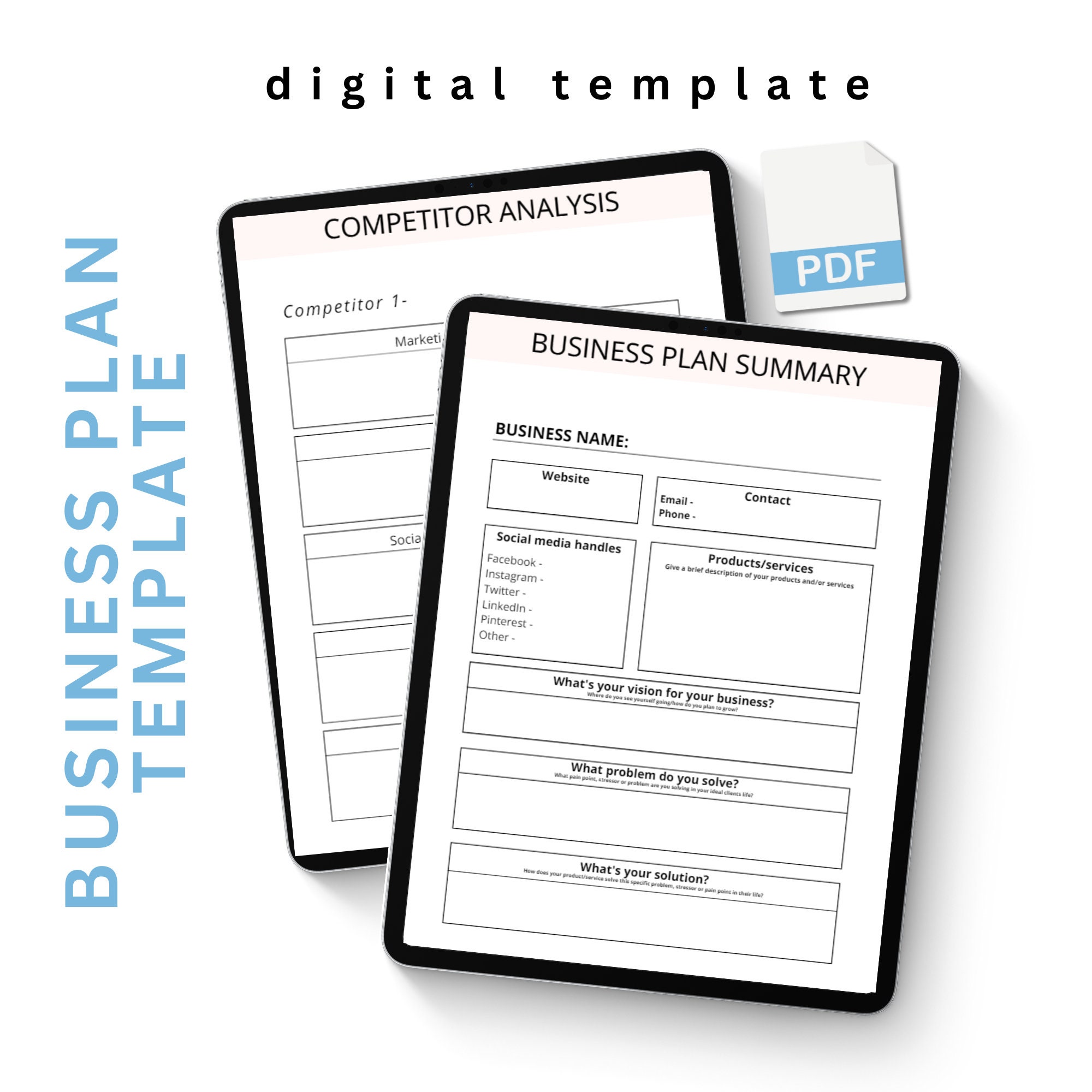 Digital Business Planner Template, Business Kit, Business Bookkeeping ...