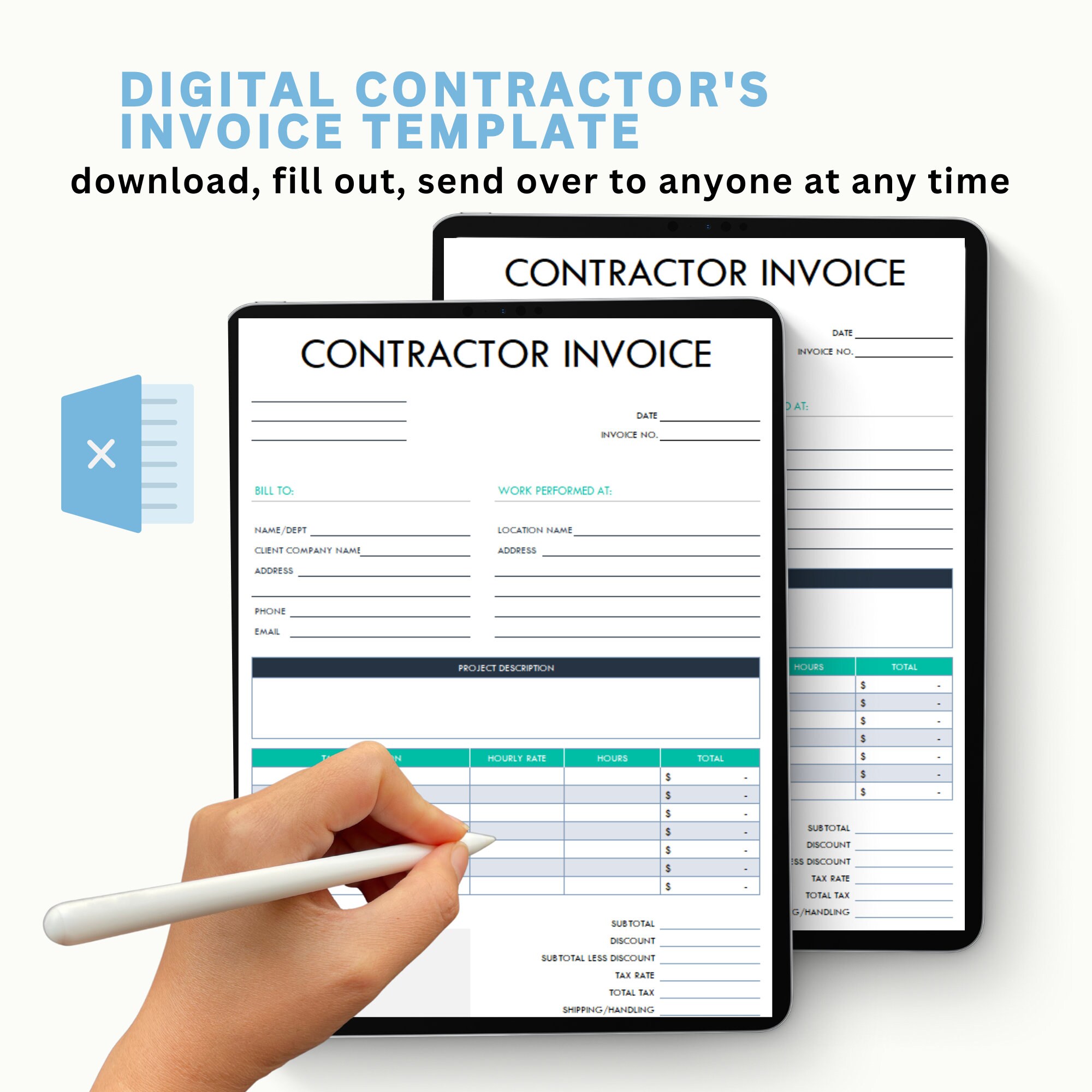 Printable Contractor Agreement Invoice, Contractor Contract Template ...