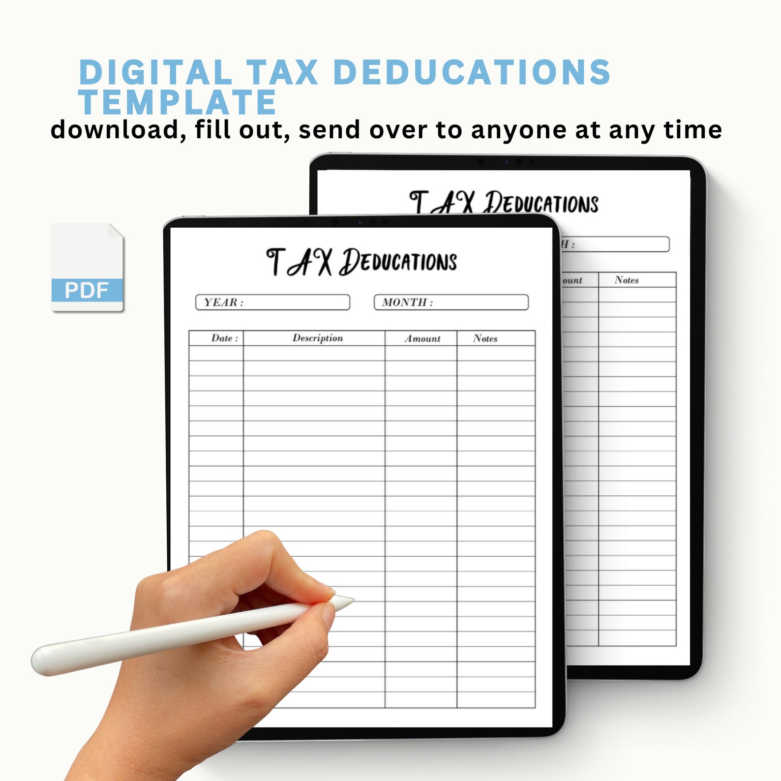 Business Tax Template, Tax Deduction Tracker Spreadsheet, Small ...