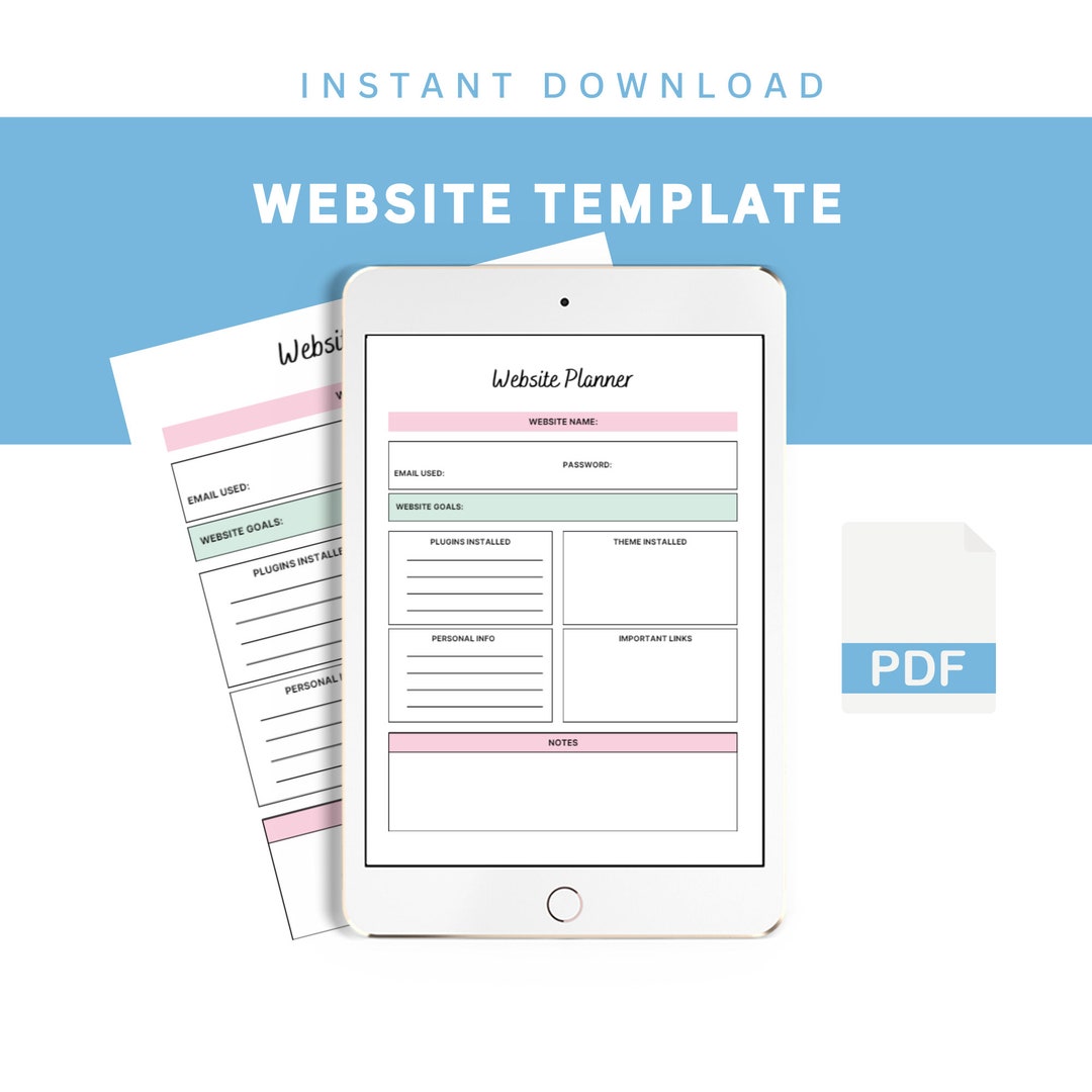 Digital Website Planner Template, Digital Planner Template, Website ...