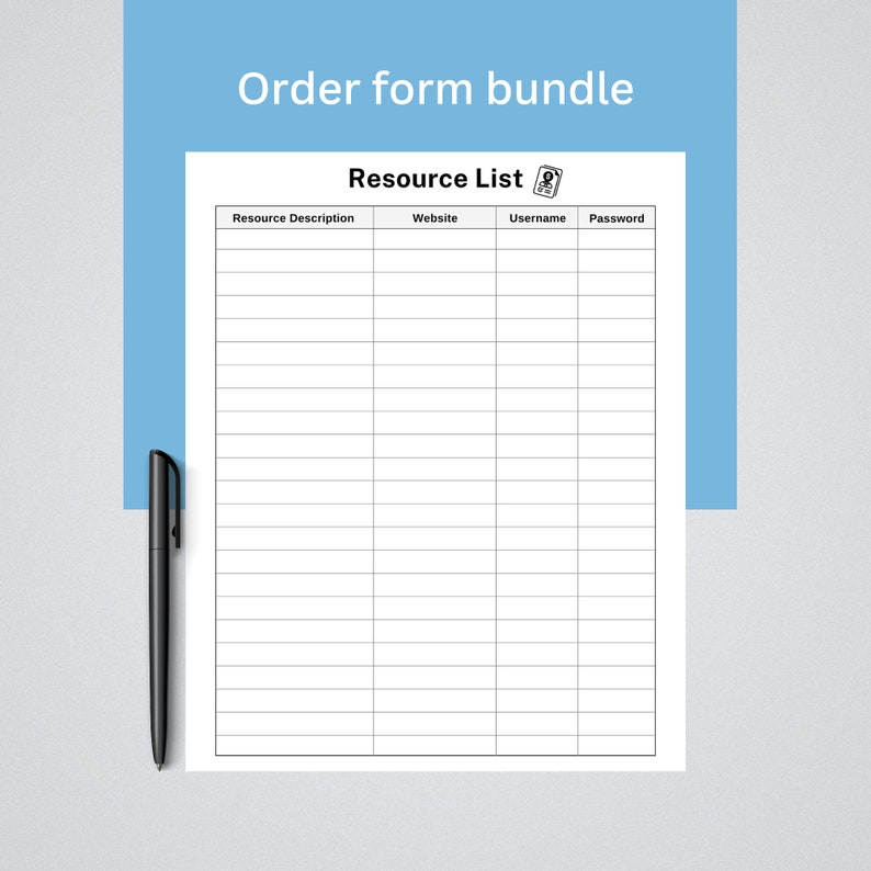 Order Forms Template, Work Order Forms Template, Order Log Template ...