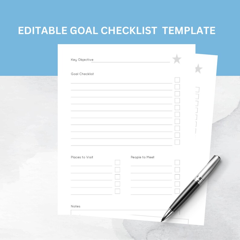 Printable Business Goal Planner, Editable Goal Tracker, Startup ...