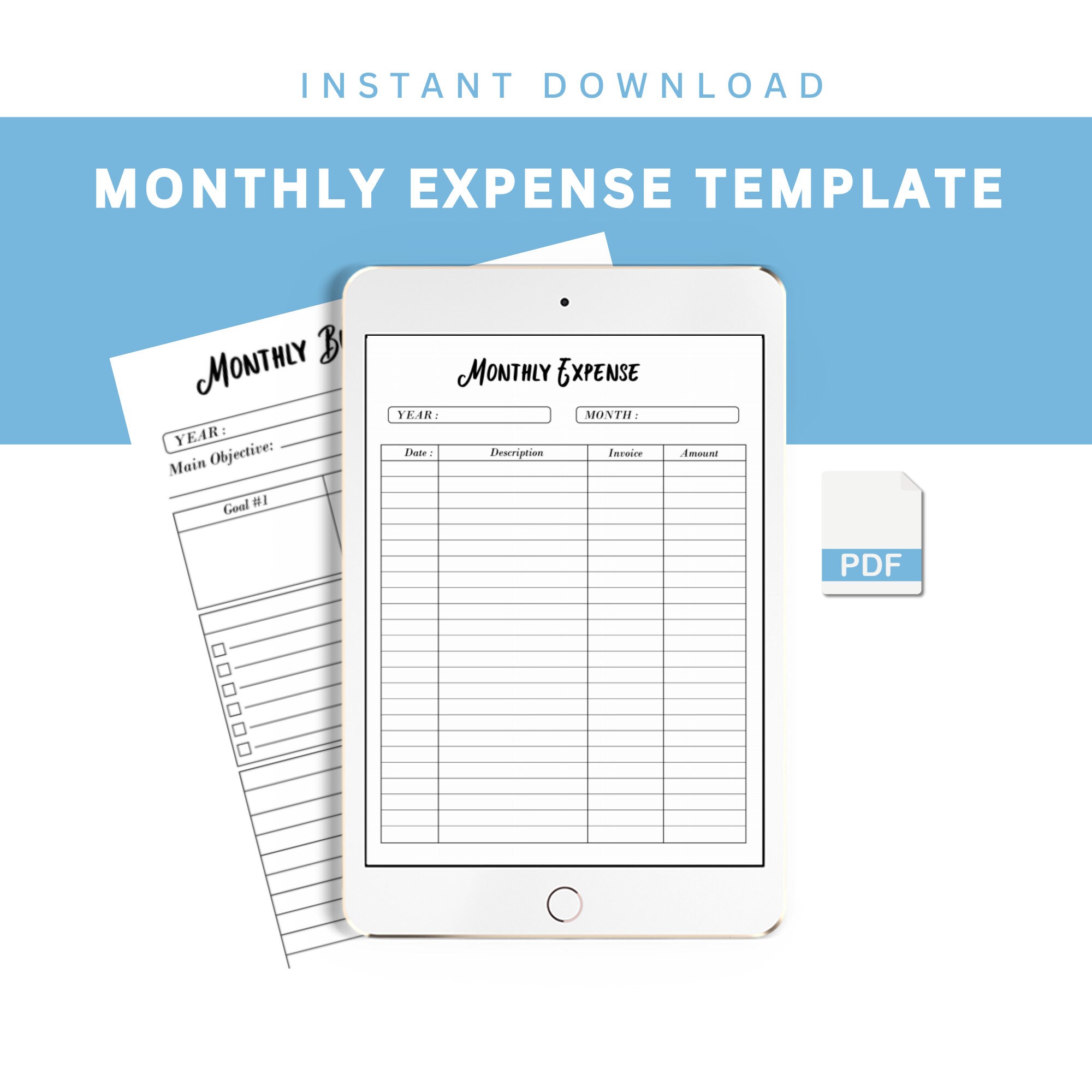 Monthly Expense Tracker, Printable Cost Tracker, Editable Expense Sheet ...